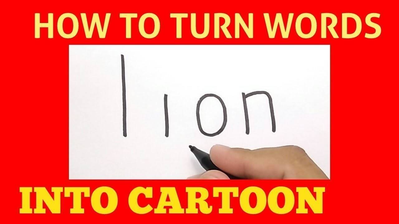 LUAR BIASA, menggambar SINGA dari kata LION / how to turn words LION ...
