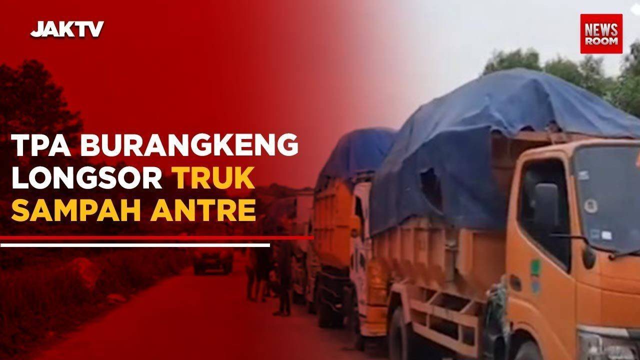 TPA Burangkeng Longsor ,Truk Sampah Antre - jaktv.official | Vidio