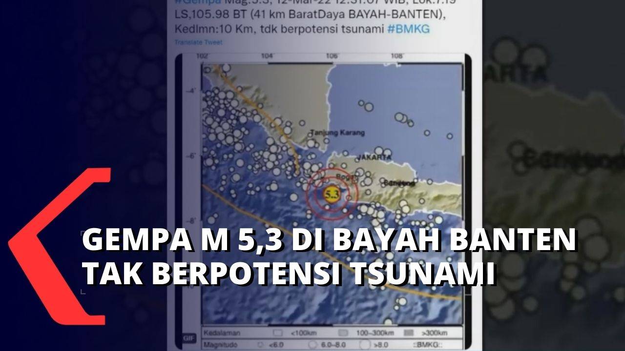 Gempa Bermagnitudo 5 3 Kedalaman 10 Km Di Bayah Banten Bmkg Tak