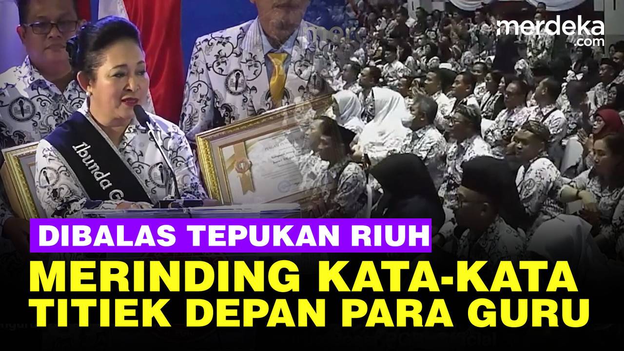 Merinding Ucapan Titiek Soeharto Depan JK & Para Guru, Dibalas Tepukan Riuh - merdeka | Vidio