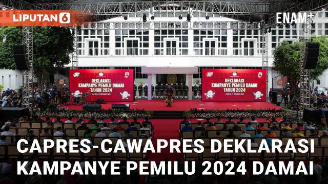 Momen Tiga Capres/Cawapres Tanda Tangani Deklarasi Kampanye Pemilu Damai 2024 | Liputan6 | Enamplus