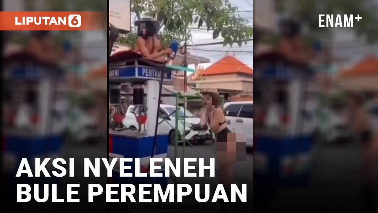 Viral Aksi Nyeleneh Bule Berbikini Siram Badan dengan Bensin di Bali - LiputanEnam | Vidio