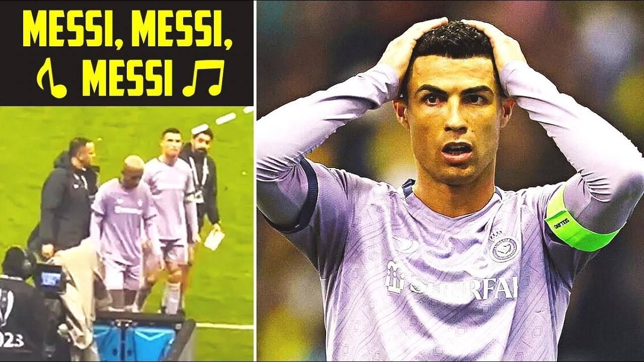 FANS EMOJI RONALDO DENGAN NYANYIAN MESSI! Reaksi Cristiano gila! Itulah ...