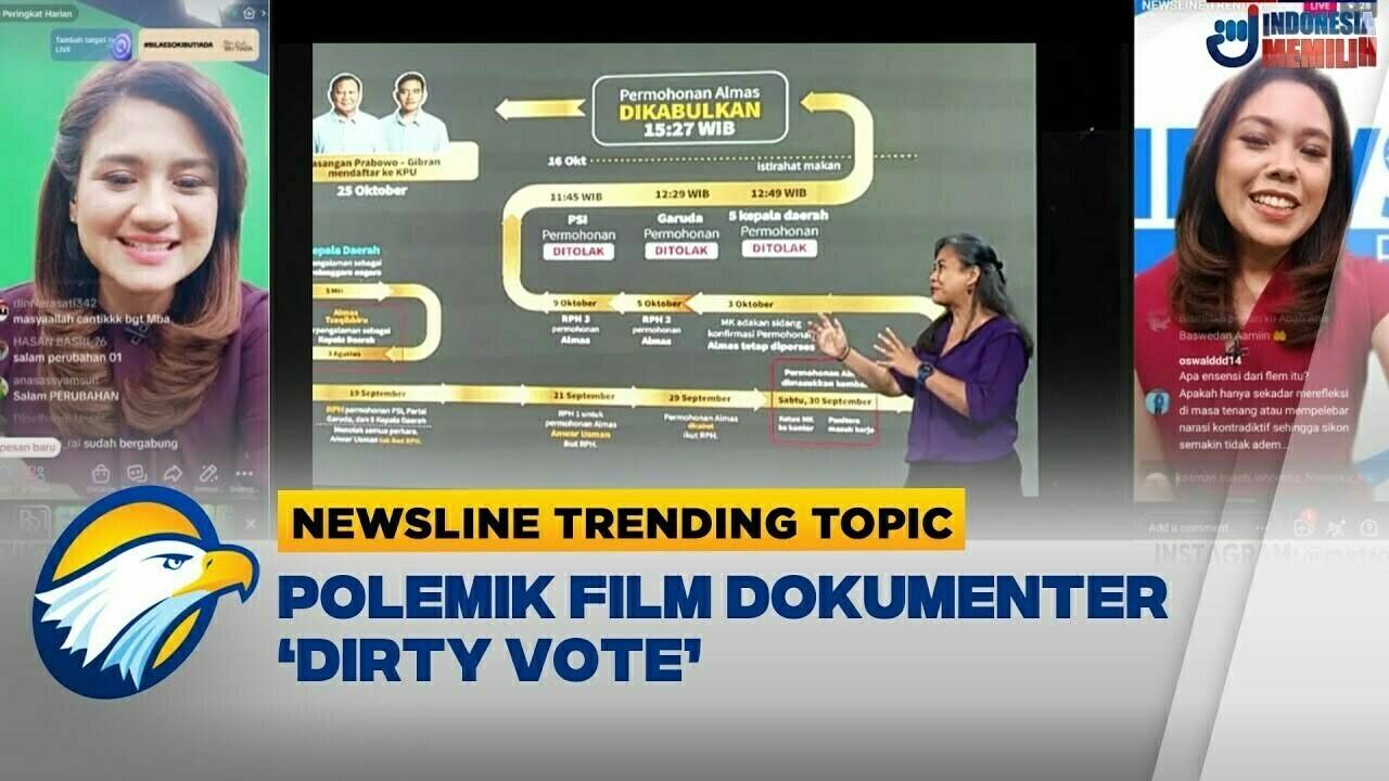 Newsline Trending Topic - Film 'Dirty Vote' Tayang di Masa Tenang, Tuai ...