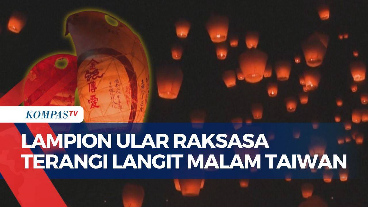 Gemerlapan! Begini Rupa Lampion Raksasa Berbentuk Ular di Langit Malam ...