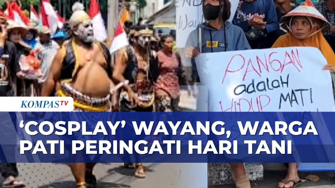 'Cosplay' Jadi Wayang, Begini Suasana-Tuntutan Demo Hari Tani di Pati ...