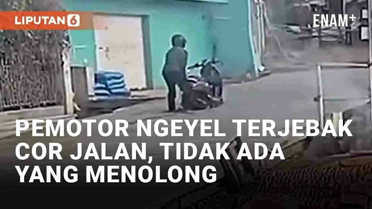 Viral Pemotor Ngeyel Terjebak Cor Jalan Basah di Bandung Barat, Tidak ...