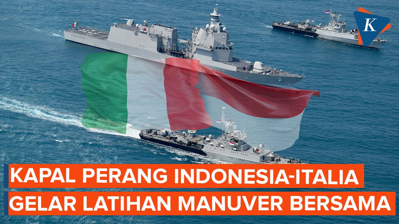 Kapal Perang Italia dan Indonesia Latihan Bersama, Materinya Manuver Taktis - Kompascom | Vidio