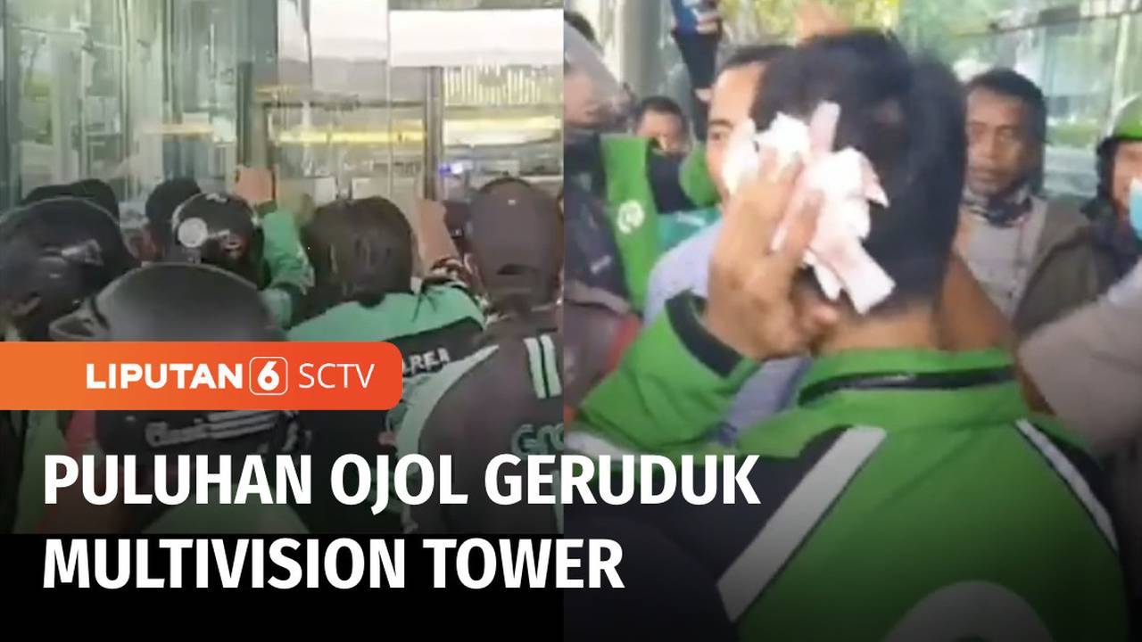 Ojol Dianiaya Gegara Salah Masuk Gedung, Puluhan Ojol Geruduk Multivision Tower | Liputan 6 ...