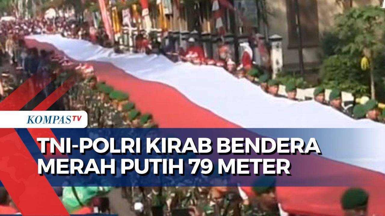 Warga dan Pelajar Ikut Meriahkan Kirab Bendera Merah Putih Sepanjang 79 ...