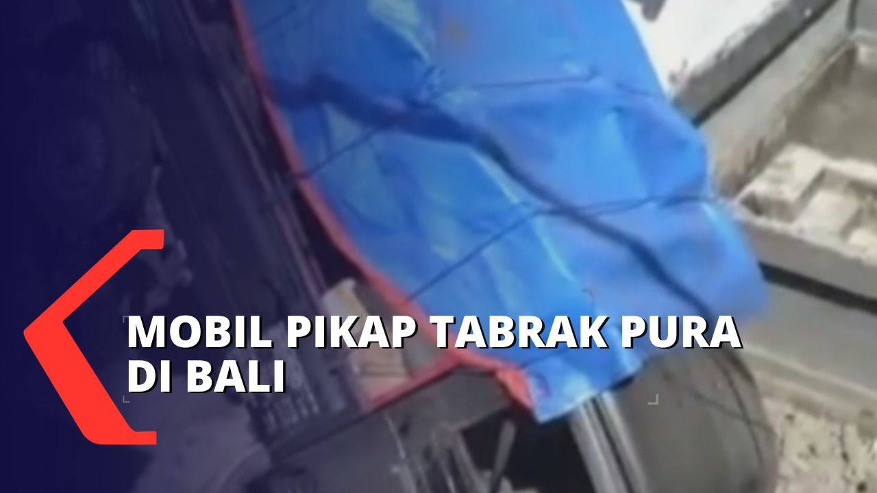 Diduga Sopir Mengantuk, Mobil Pikap Tabrak Pura di Gianyar Bali ...