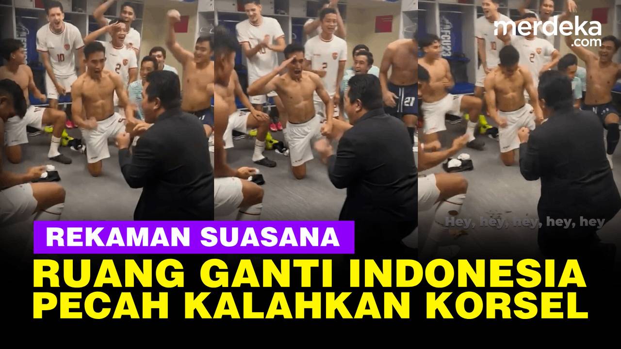 Momen Timnas Indonesia Kalahkan Korsel Tembus Semifinal, Ruang Ganti Pecah Meriah - merdeka | Vidio