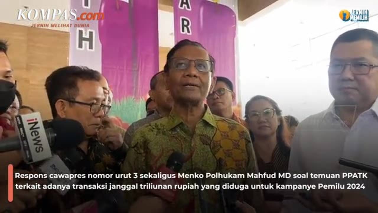 Mahfud Md Minta Penegak Hukum Selidiki Temuan Ppatk Soal Transaksi
