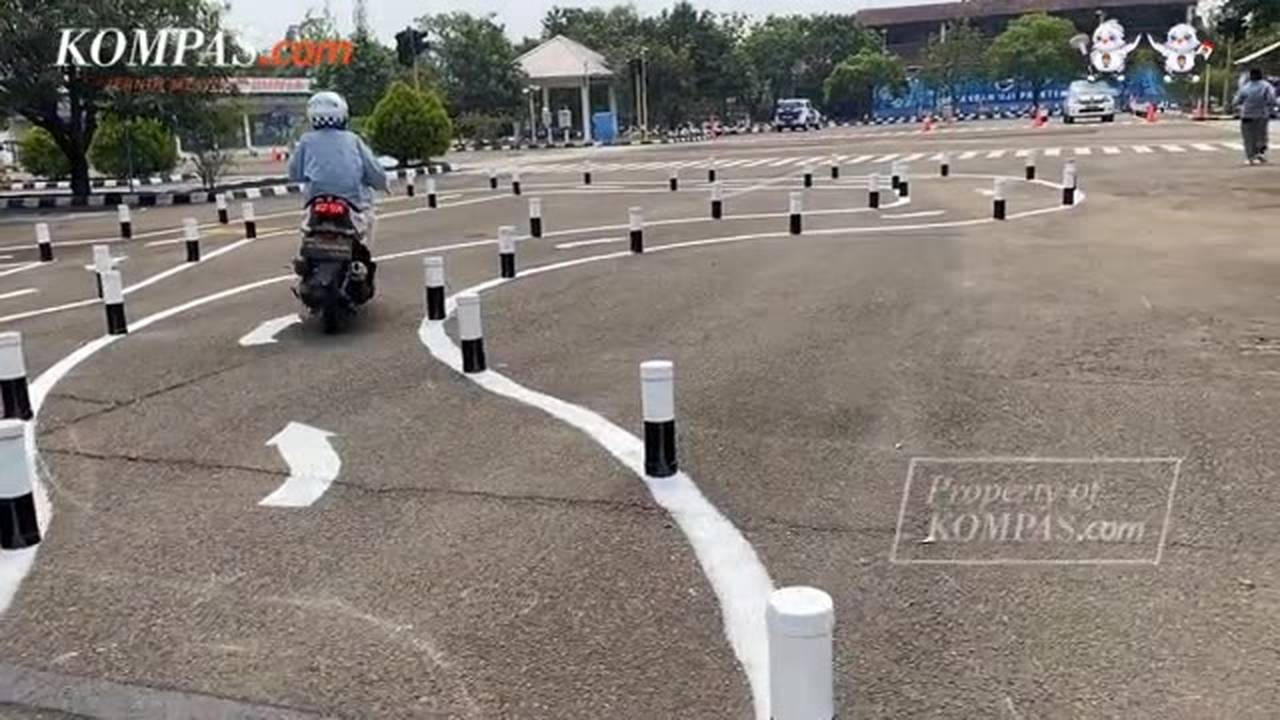 Menjajal Sirkuit Ujian Praktik SIM C Terbaru Bentuk Huruf S - Kompascom ...