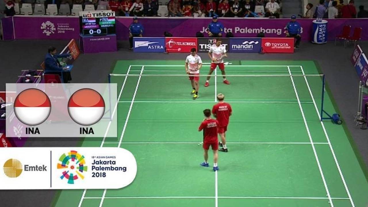 Indonesia vs Indonesia - Final Badminton Ganda Putra Asian Games 2018 ...