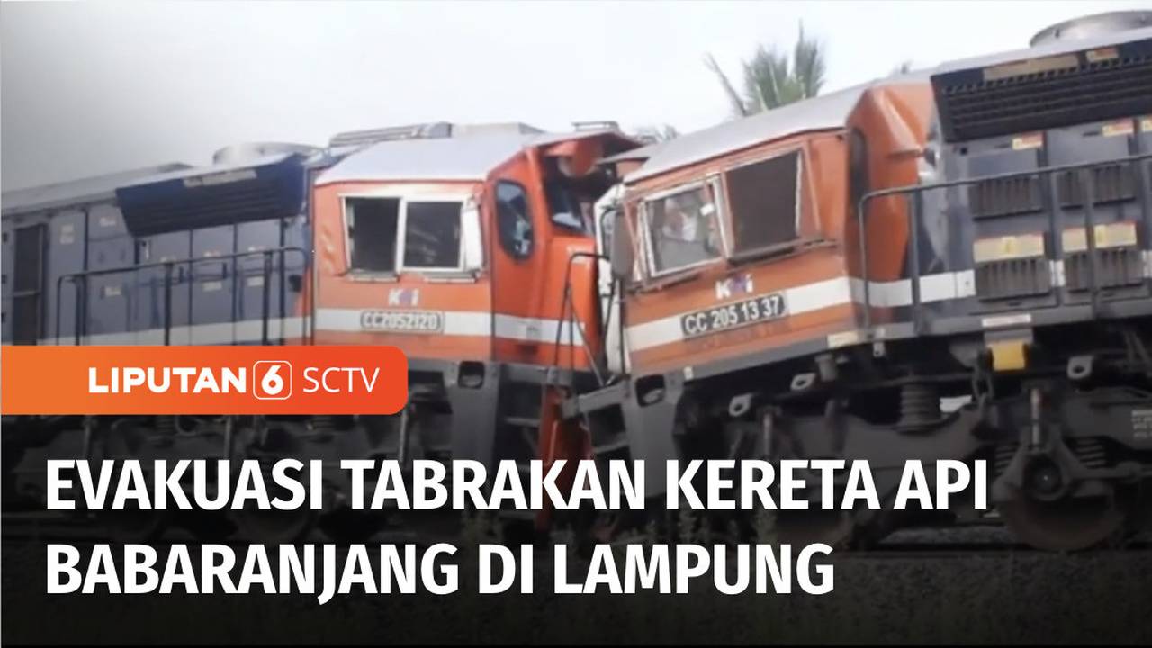 Dua Kereta Api Babaranjang Tabrakan Adu Banteng di Lampung Tengah ...