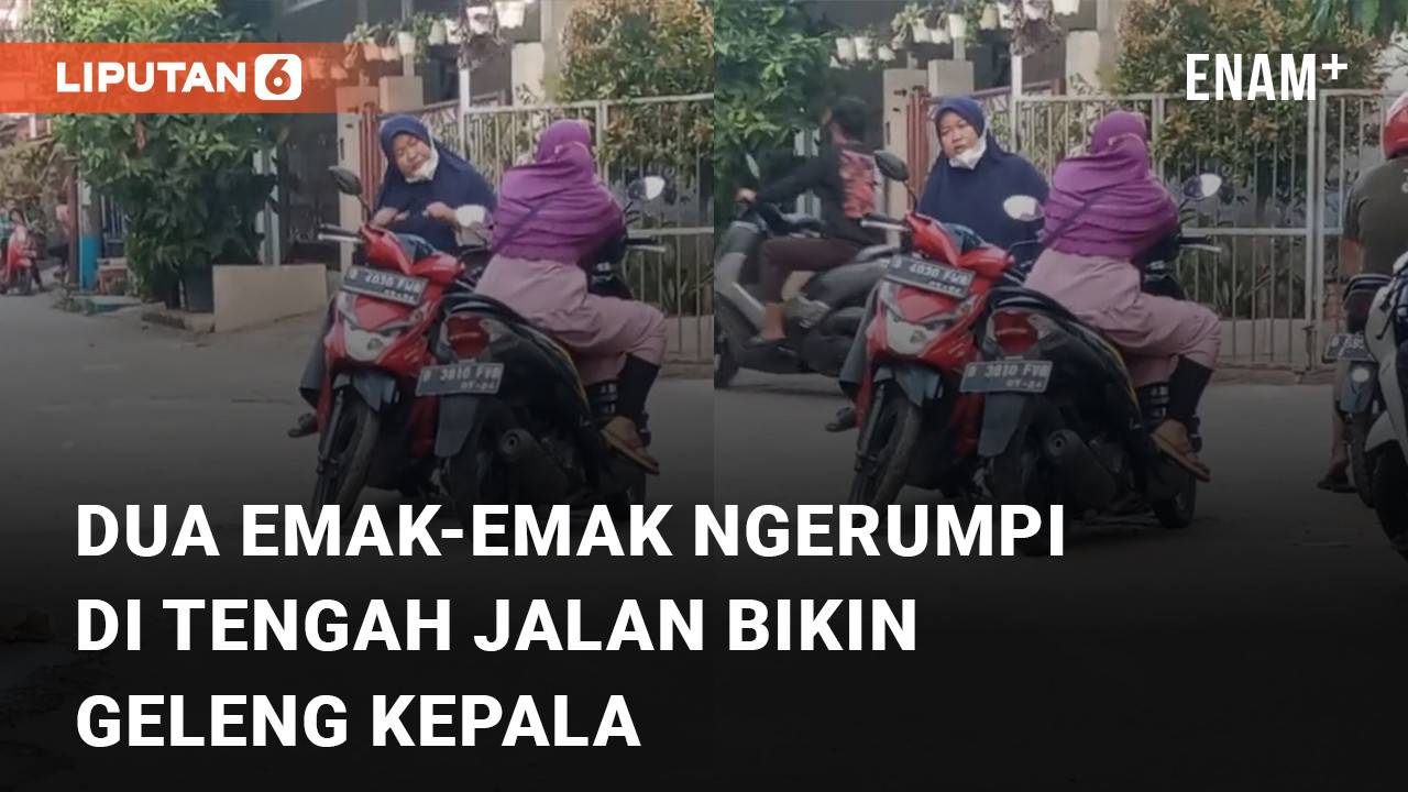 Seperti Milik Sendiri, Aksi Dua Emak-Emak Ngerumpi di Tengah Jalan ...