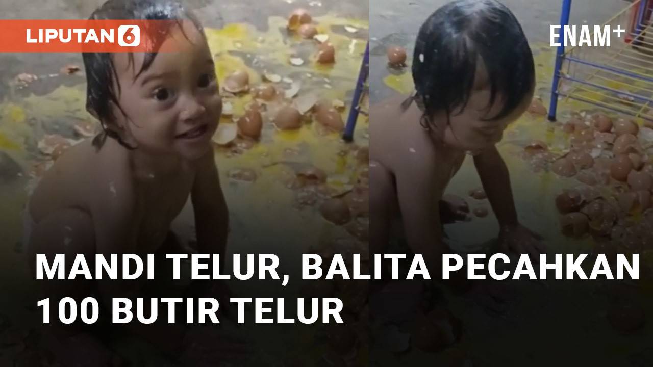 Mandi Telur, Aksi Balita Pecahkan 100 Butir Telur Bikin Perasaan Orang Tuanya Campur Aduk ...