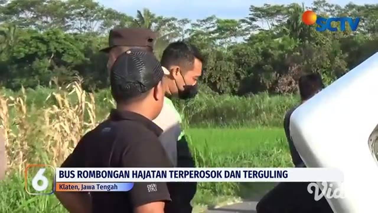 Bus Rombongan Hajatan Terperosok dan Terguling - SCTV Regional | Vidio