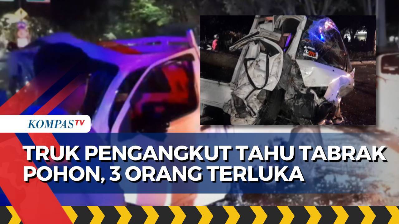 Diduga Pengemudi Mengantuk, Mobil Pengangkut Tahu di Surabaya Tabrak Pohon, 3 Orang Terluka ...