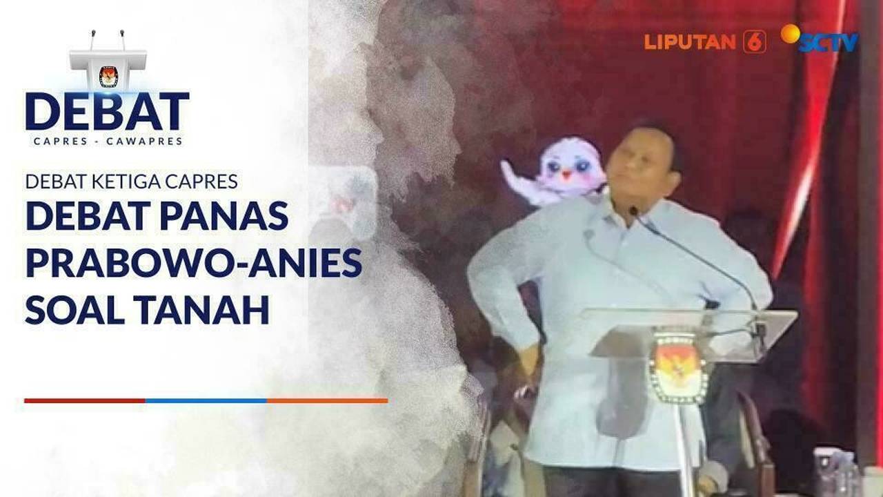 Momen Prabowo Berpose saat Debat Panas Soal Tanah dengan Anies ...