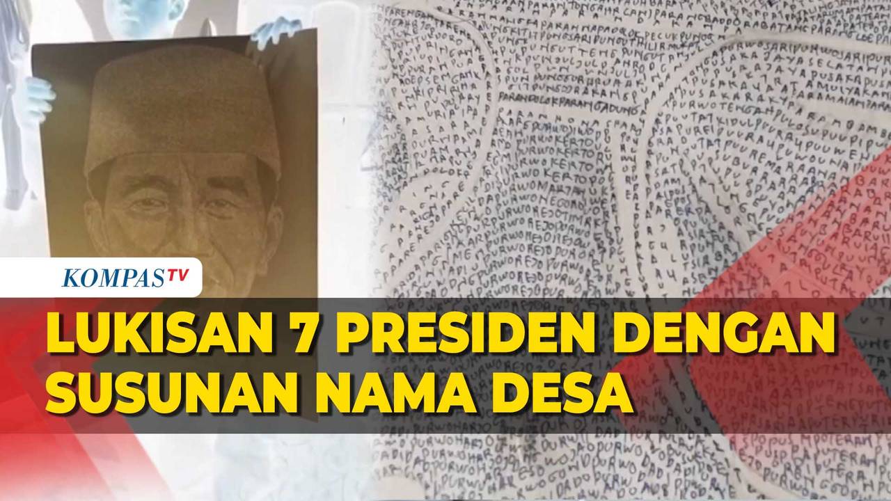 Keren! Lukisan Wajah 7 Presiden dengan Sususan Nama Desa di Indonesia ...