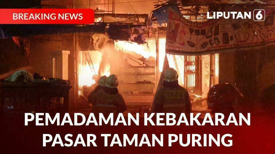 Live Streaming Pemadaman Kebakaran Pasar Taman Puring | LIVE