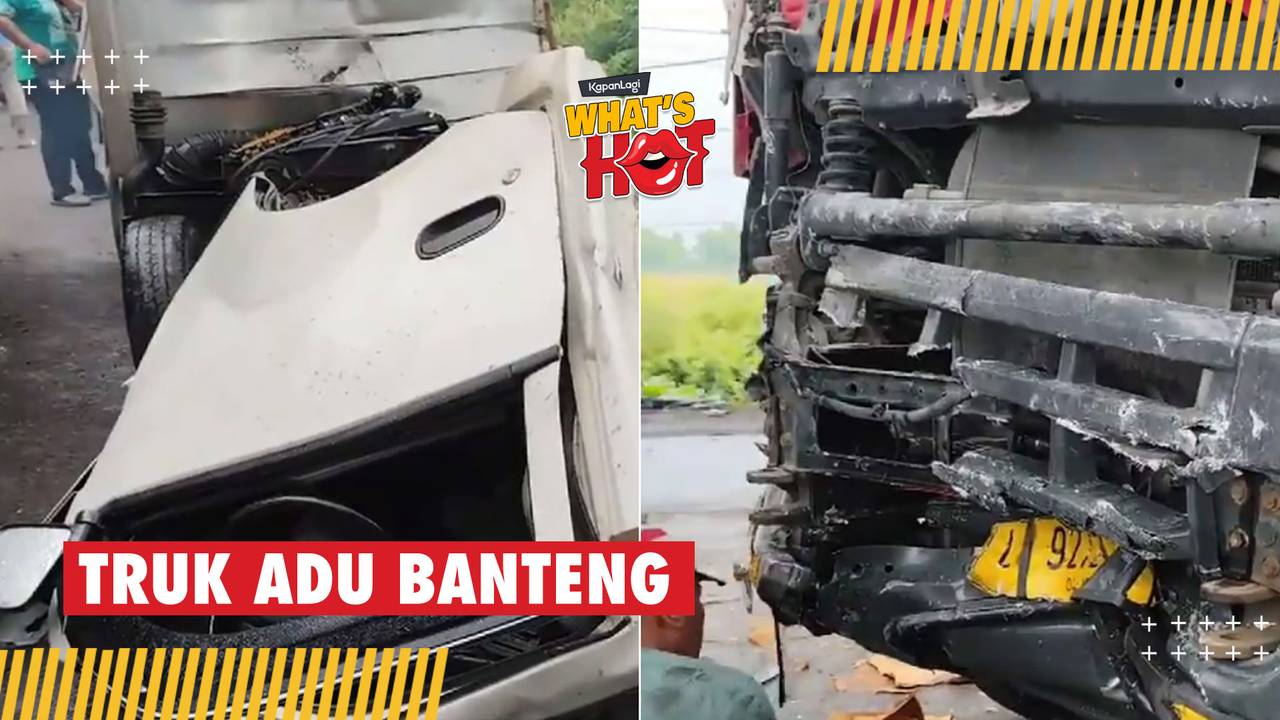 Lagi, Detik-Detik Tabrakan Adu Banteng Truk Box dan Truk Tangki, 2 Orang Meninggal Dunia ...