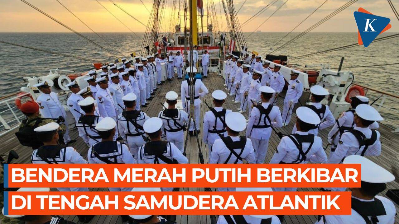 TNI AL Buat Bendera Merah Putih Berkibar di Tengah Samudera Atlantik ...