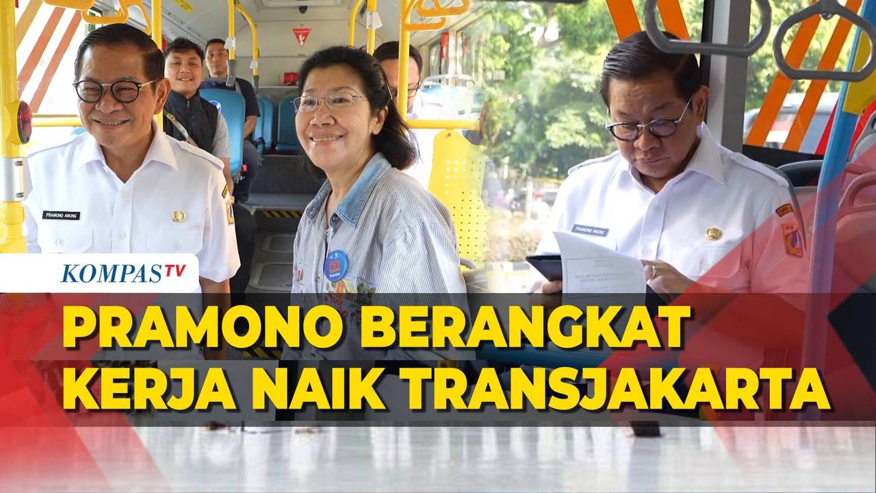 Pramono Anung Naik Transjakarta di Hari Pertama ASN Wajib Gunakan Transportasi Umum - Kompas TV ...