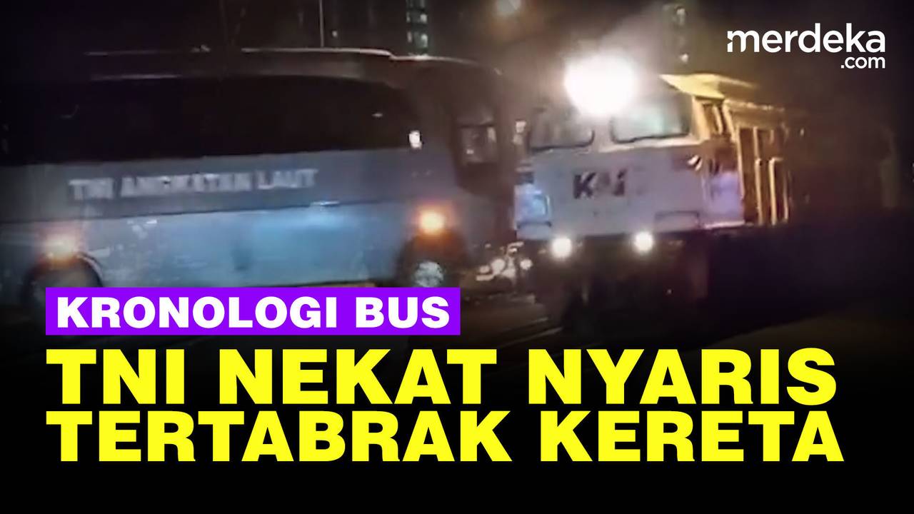 Kronologi Bus TNI AL Nekat Nyaris Tertabrak Kereta Terobos Perlintasan ...