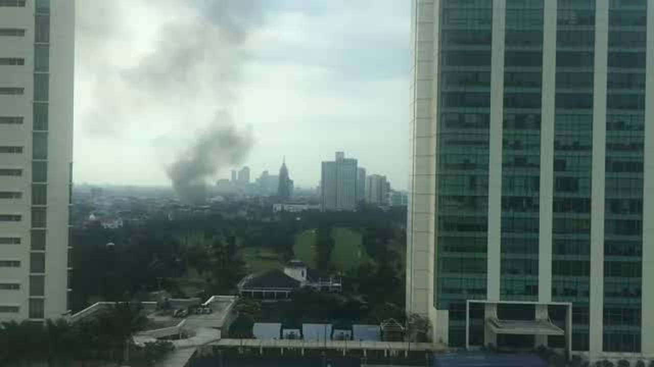 kebakaran yang terlihat dari sctv tower | Vidio