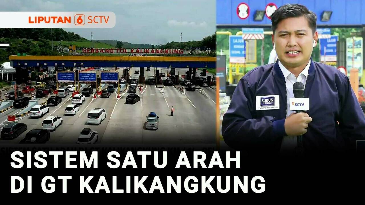 Sistem Satu Arah di Gerbang Tol Kalikangkung KM 414 Hingga Pejagan KM 237 | Liputan 6 - SCTV | Vidio