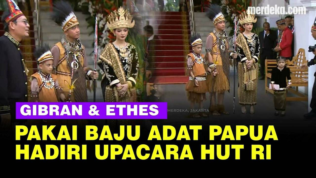 Kompak Gibran & Jan Ethes Pakai Baju Adat Papua Upacara HUT ke-79 RI di ...