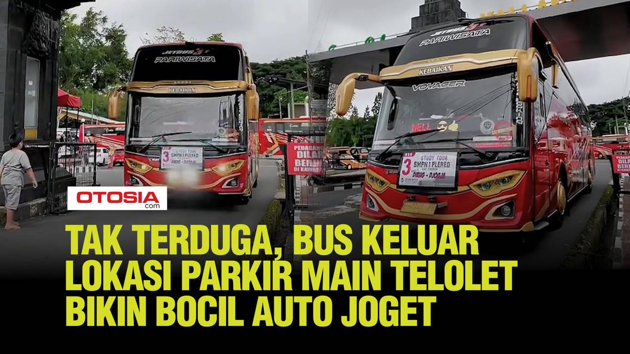 Bus Keluar dari Parkiran dan Main Telolet, Anak-Anak Pinggir Jalan Ikut ...