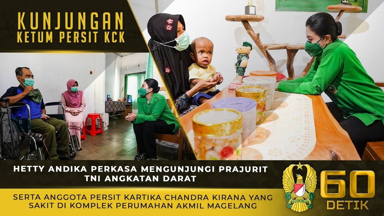 Ketum Persit KCK Mengunjungi Prajurit TNI AD serta Anggota Persit KCK yang Sakit di Perumahan ...