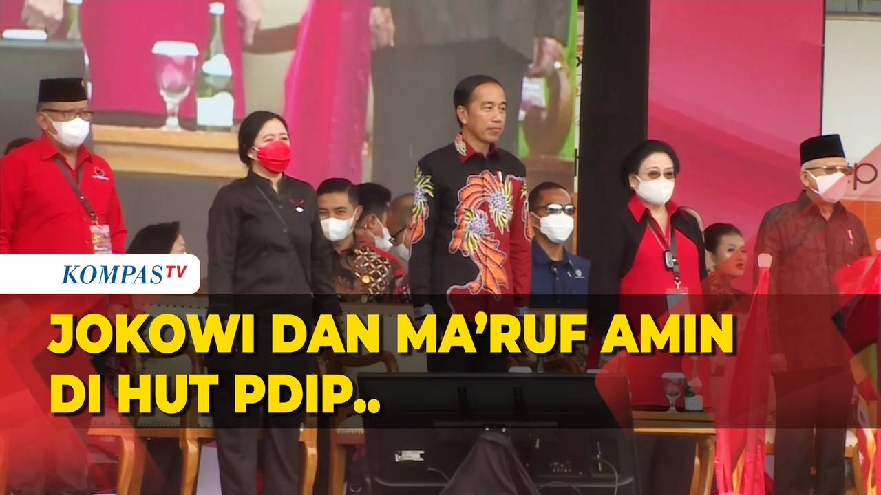 Jokowi dan Maruf Amin Hadiri HUT ke-50 PDIP - Kompas TV | Vidio