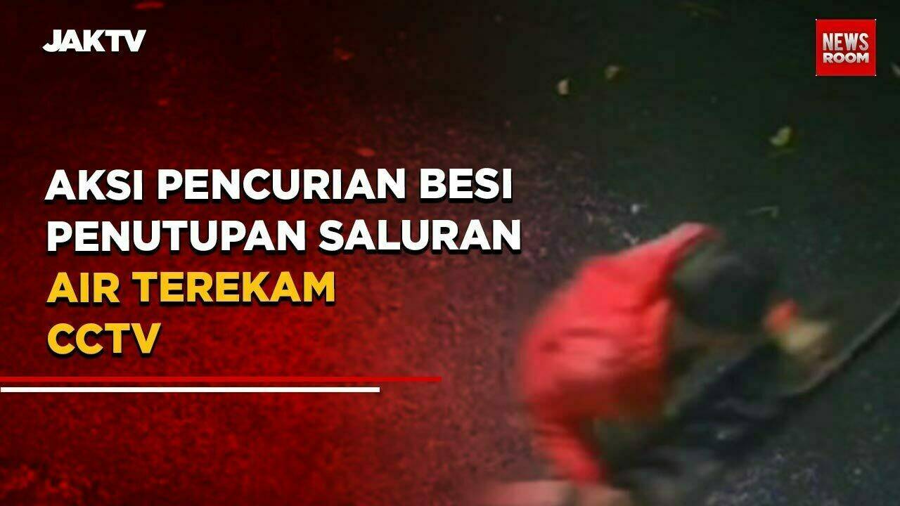 Aksi Pencurian Besi Penutupan Saluran Air Terekam CCTV - jaktv.official | Vidio