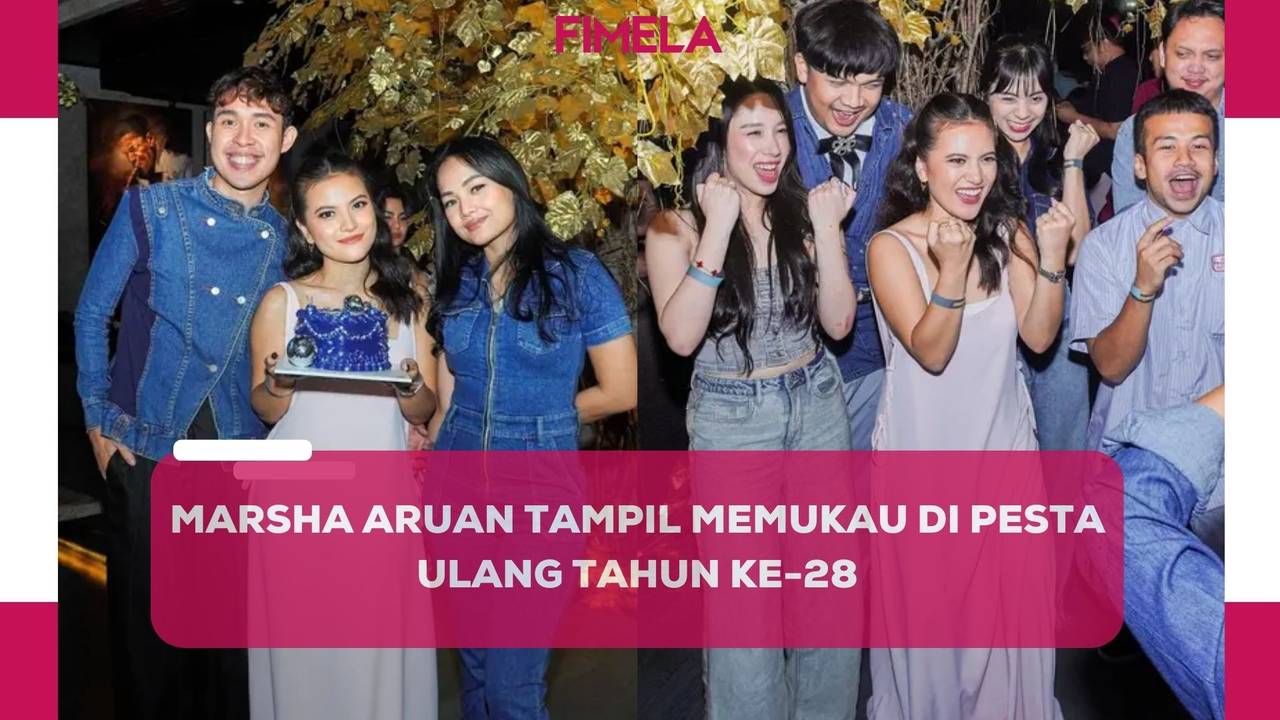 6 Potret Marsha Aruan Bersinar di Ulang Tahun ke-28 dengan Gaun Putih di Tengah Tema Denim | Vidio