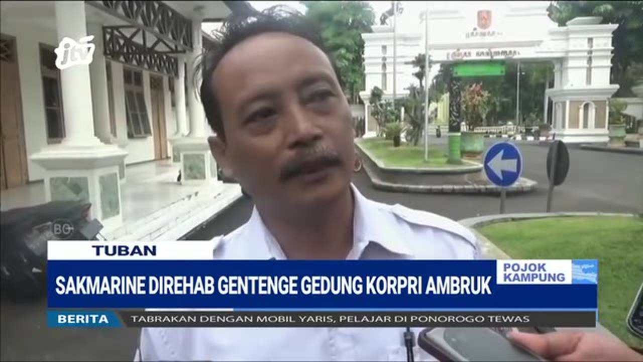 Sakmarine Direhab, Gentenge Gedung Korpri Tuban Ambruk - JTV | Vidio