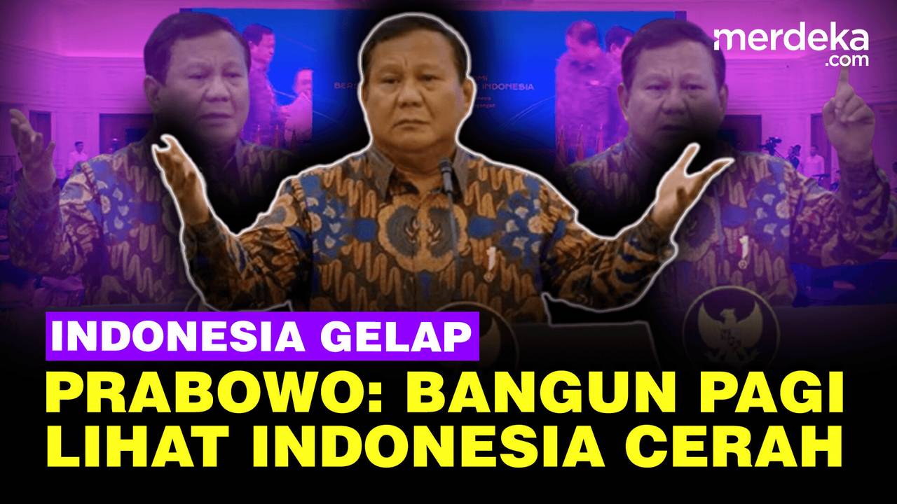 Prabowo Heran Ramai 'Indonesia Gelap': Saya Bangun Pagi Indonesia Cerah - merdeka | Vidio