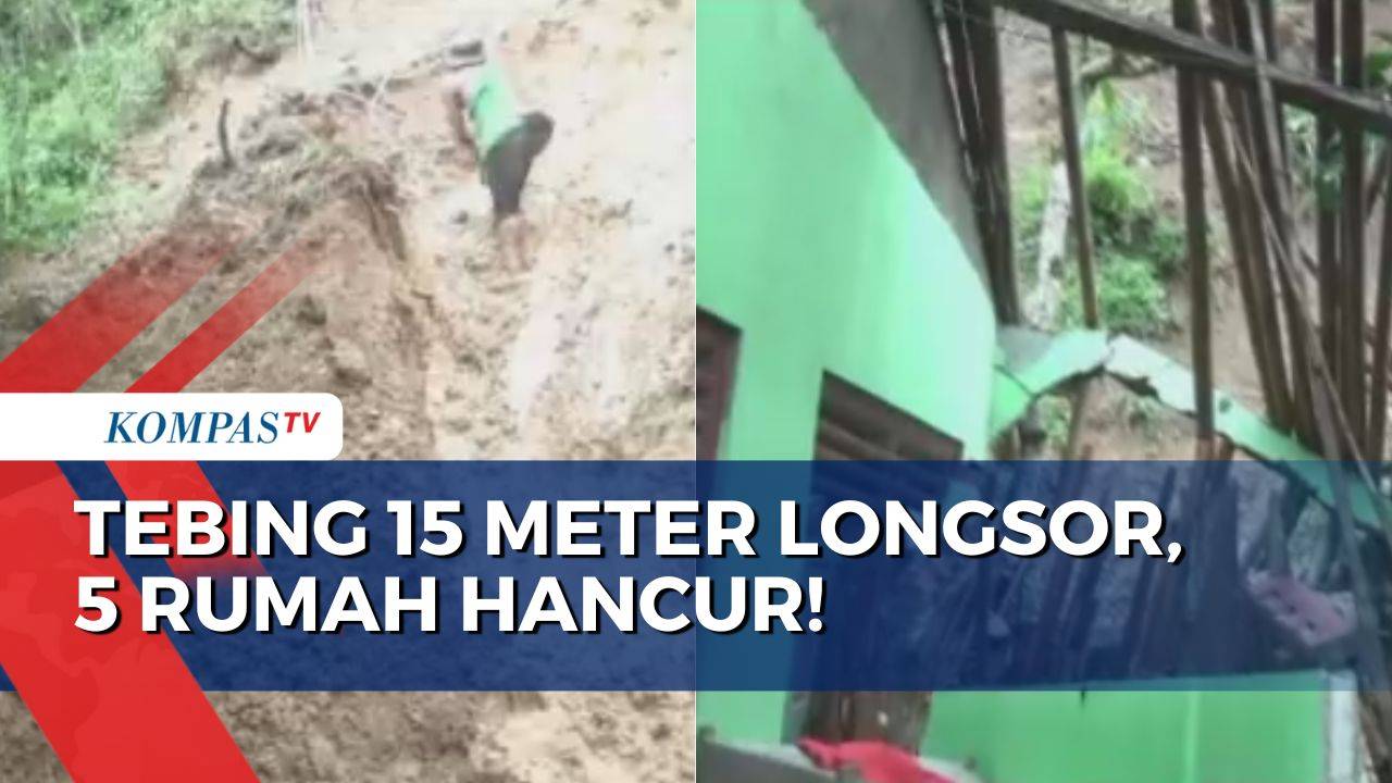 Lima Rumah Warga Hancur Tertimpa Longsoroan Tebing Setinggi 15 Meter ...