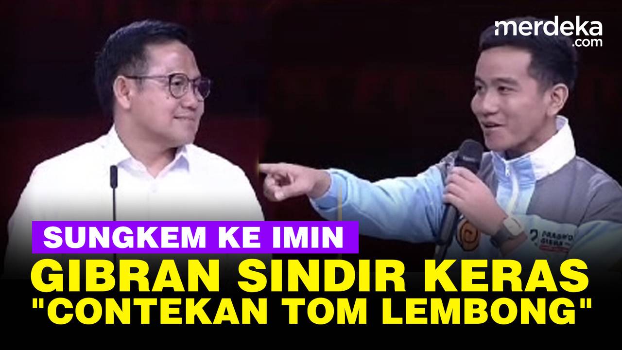 Momen Gibran Keras Skakmat Cak Imin Dapat Contekan Tom Lembong - merdeka | Vidio