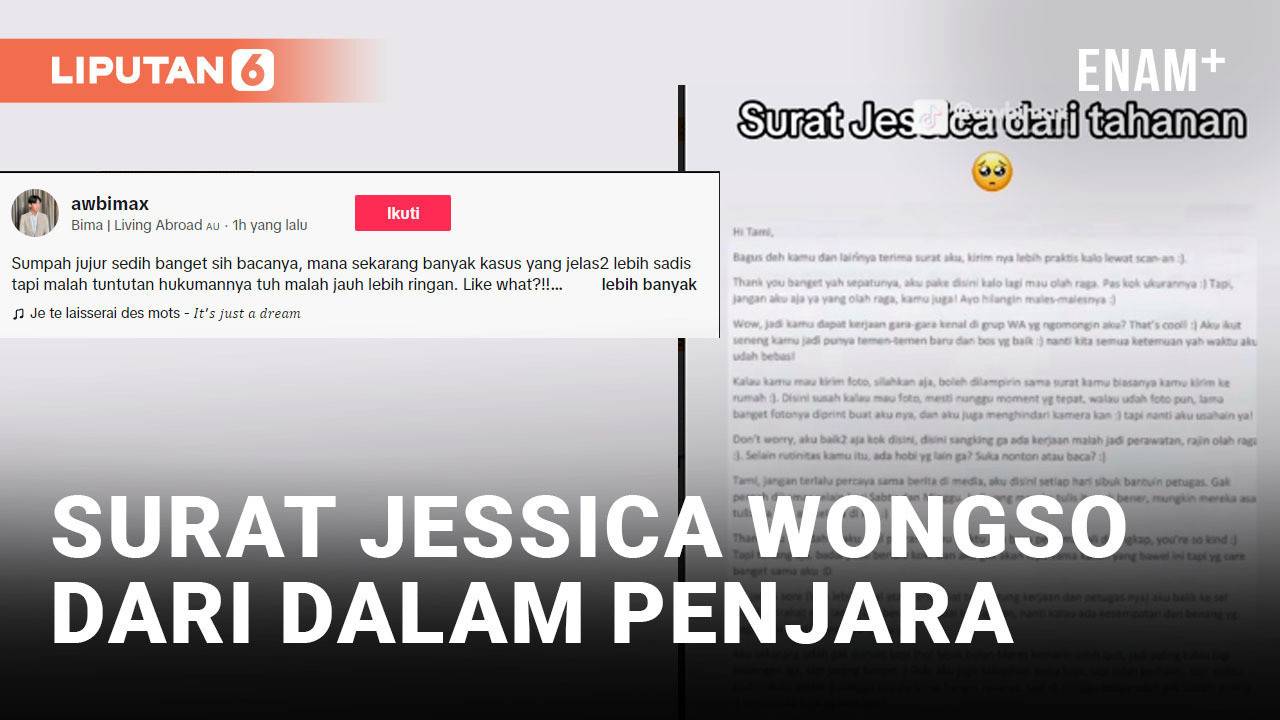 Viral Surat Jessica Wongso dari Dalam Penjara - liputan6.com