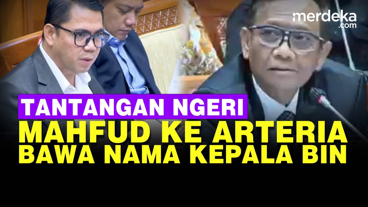 Mahfud MD Tantang Arteria Dahlan Sampai Sebut Nama Kepala BIN - merdeka | Vidio