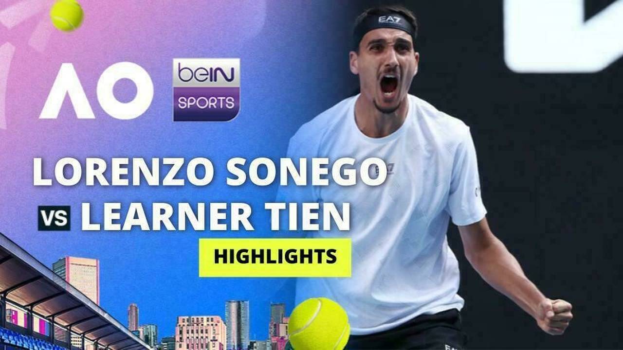 Lorenzo Sonego (ITA) vs Learner Tien (USA) - Highlights | Australian ...