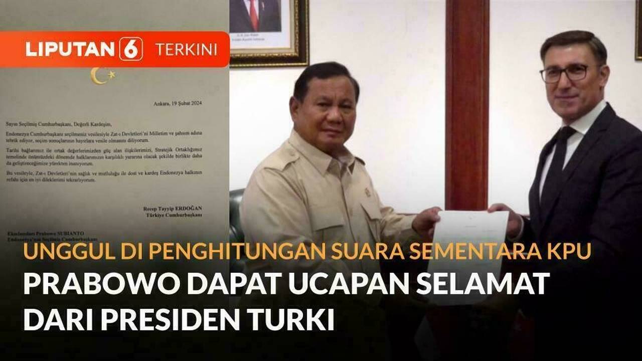 Prabowo Terima Ucapan Selamat dari Presiden Turki Recep Tayyip Erdogan | Liputan 6 - SCTV | Vidio