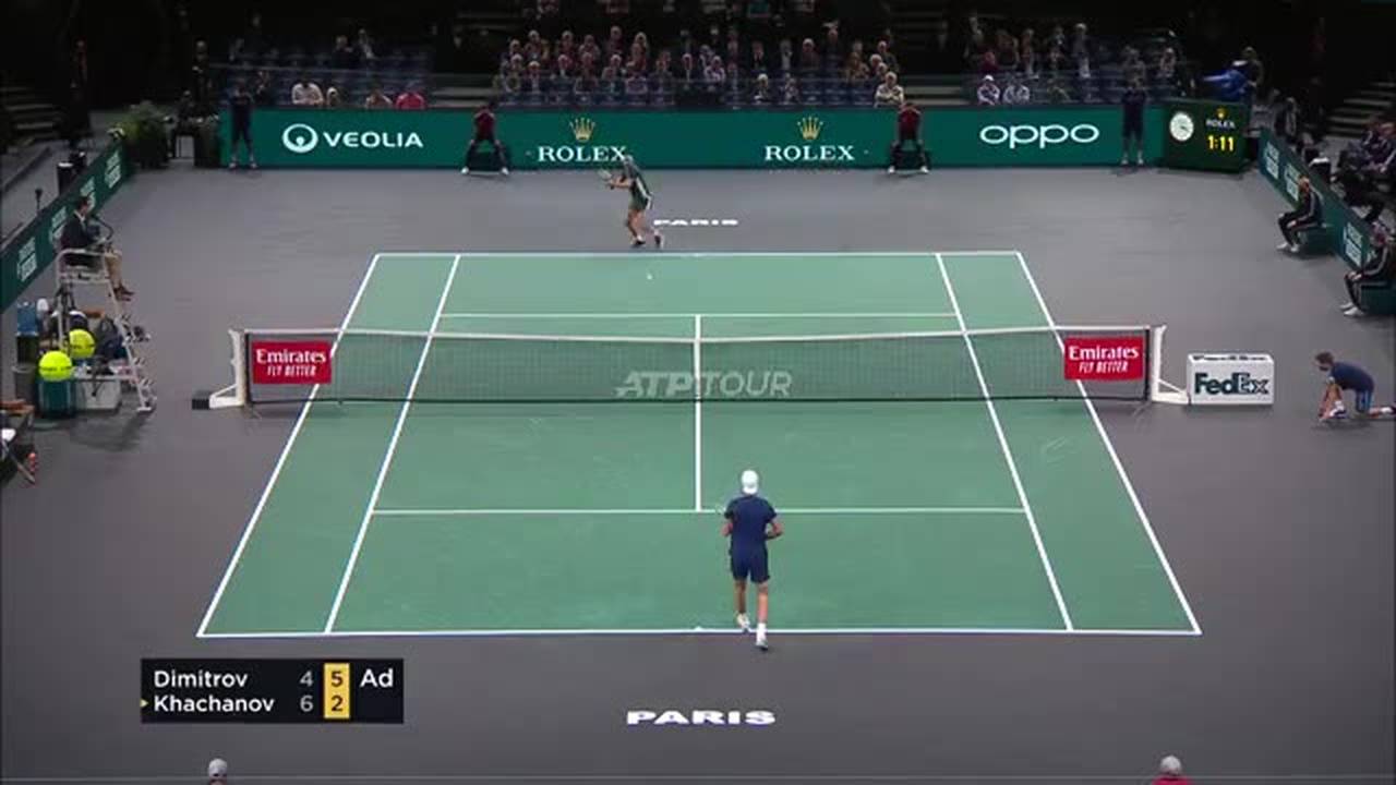 Match Highlight | Grigor Dimitrov vs Karen Khachanov | Rolex Paris Masters 2021 | Vidio