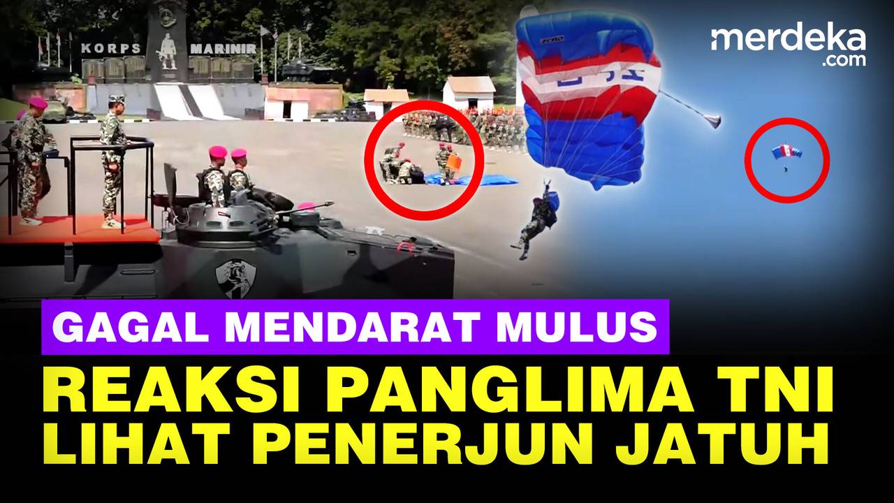 Reaksi Panglima TNI Lihat Prajurit Penerjun Jatuh Gagal Mendarat Mulus ...
