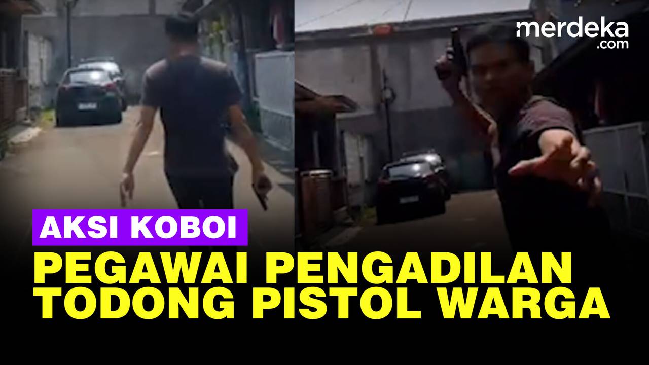 Viral! Aksi Koboi Pegawai Pengadilan Depok Todong Pistol ke Warga, Gara-Gara ini - merdeka | Vidio
